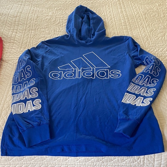 adidas | Shirts & Tops | Adidas Boys Vibrant Blue Logo Hoodie | Poshmark